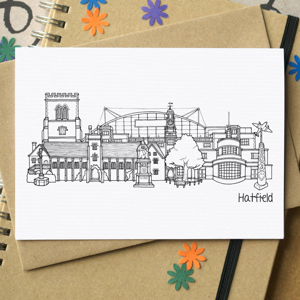 Hatfield Skyline Art Print Unframed By Becka Griffin Illustration ...