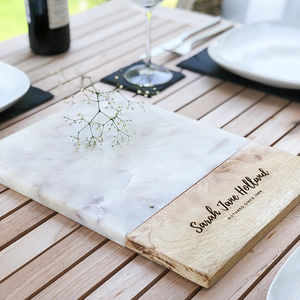 Personalised Marble And Acacia Birthday Gift By The Rustic Dish ...