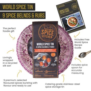 Spice Kitchen World Spice Blends Tin With Sari Wrap By Spice Kitchen ...