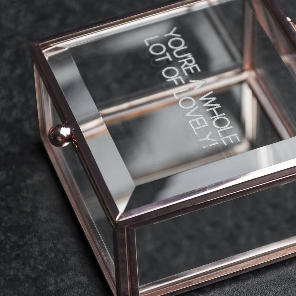 Personalised Rose Glass Trinket Box By JUNGLEY | notonthehighstreet.com