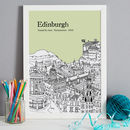 personalised edinburgh print by tessa galloway illustration ...