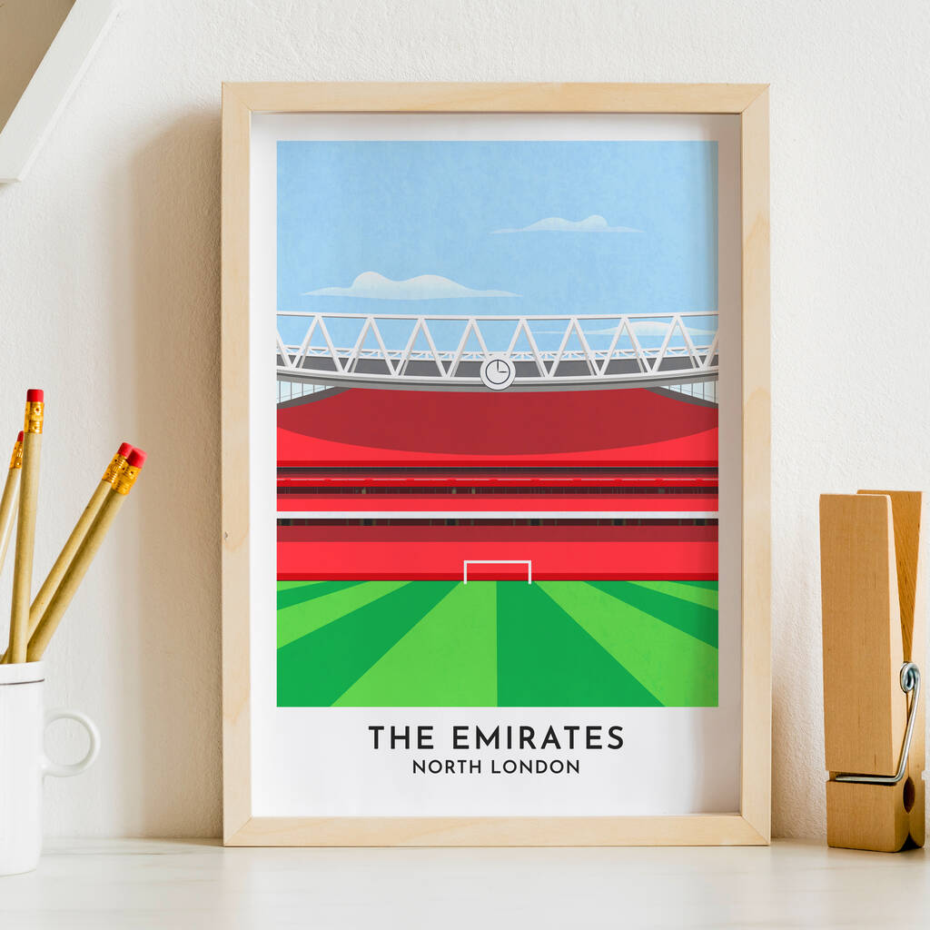 'My Football Stadium' Arsenal Illustrated Print Gift By Turf Football ...
