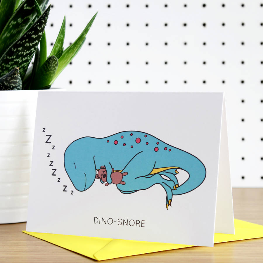 dino snore father's day greeting card by charlotte filshie ...