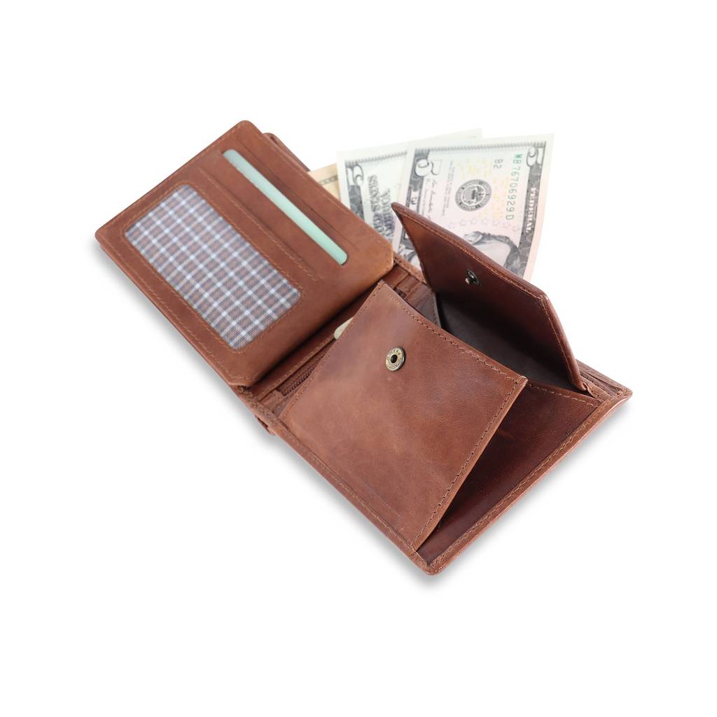 aaron men’s leather tri fold wallet by the leather store ...