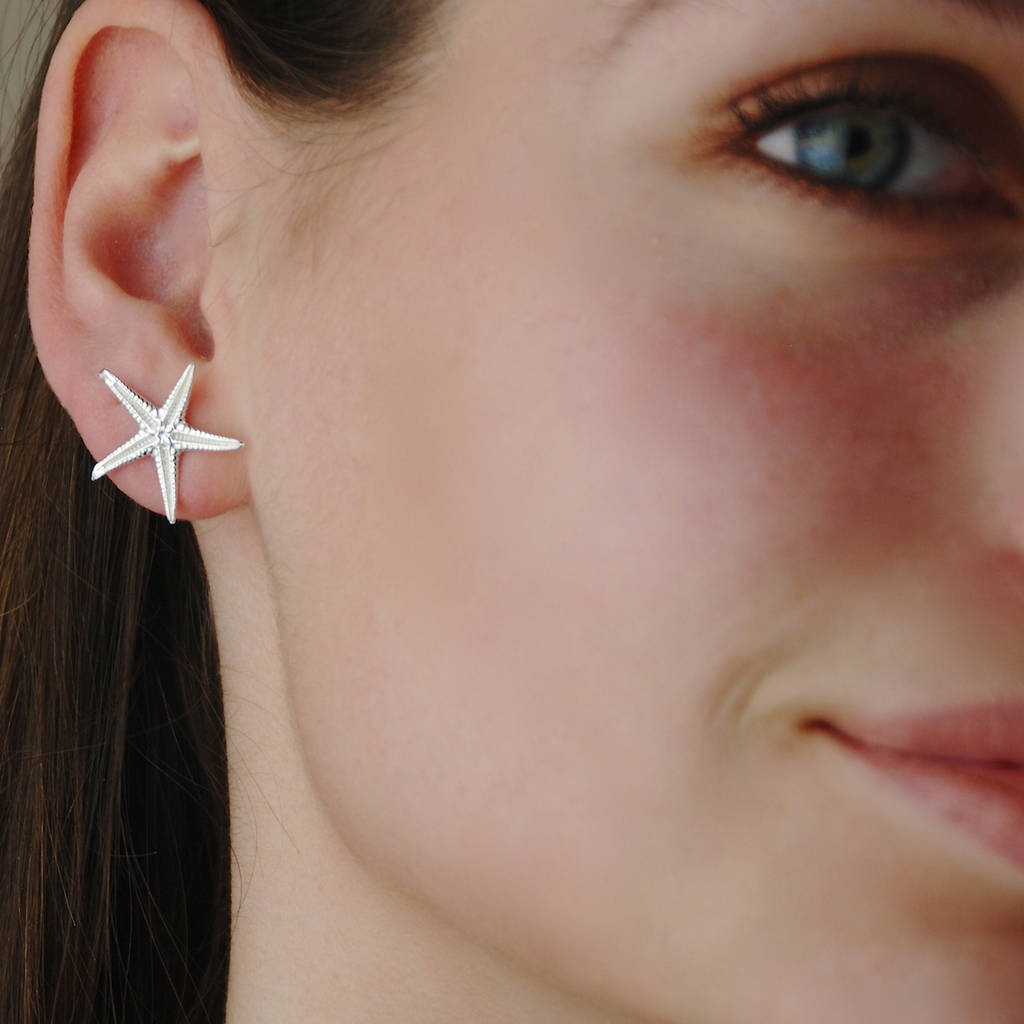 Sterling Silver Starfish Earrings By Penelopetom | notonthehighstreet.com