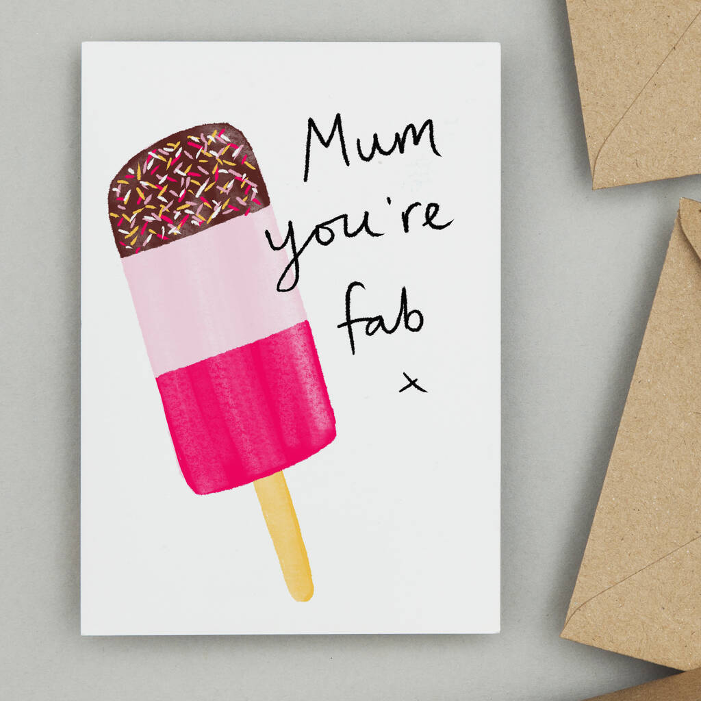 Mum Fab Lolly Card By So Close | notonthehighstreet.com