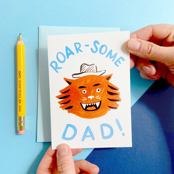 'roarsome Dad' Fathers Day Card By Ickaprint | notonthehighstreet.com