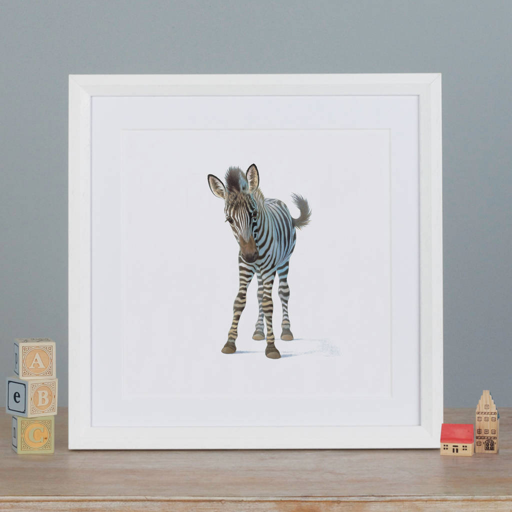Illustrated Zebra Print By Little Blue Zebra | notonthehighstreet.com