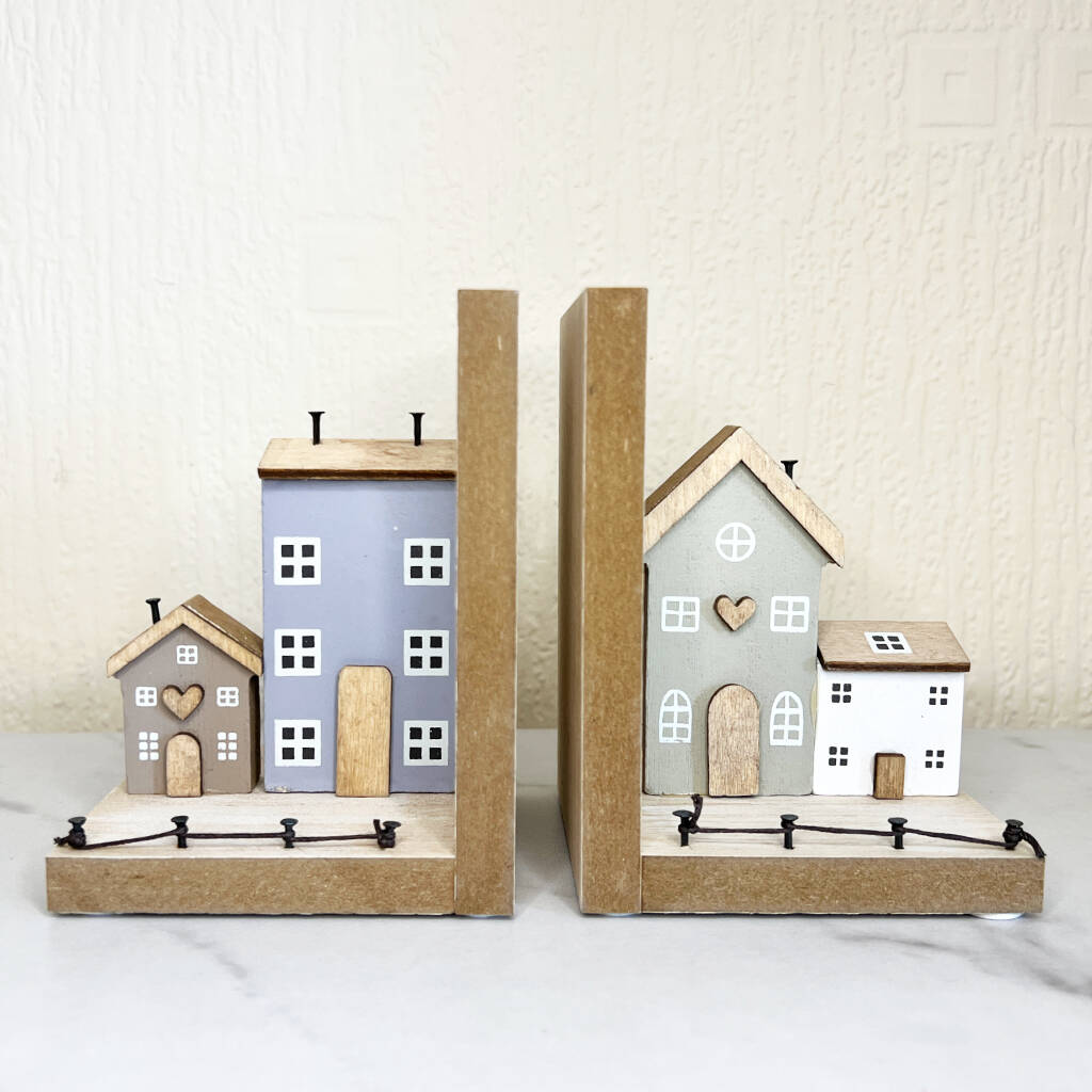 Amsterdam House Style Wooden Bookend Pair By The Happy Place ...