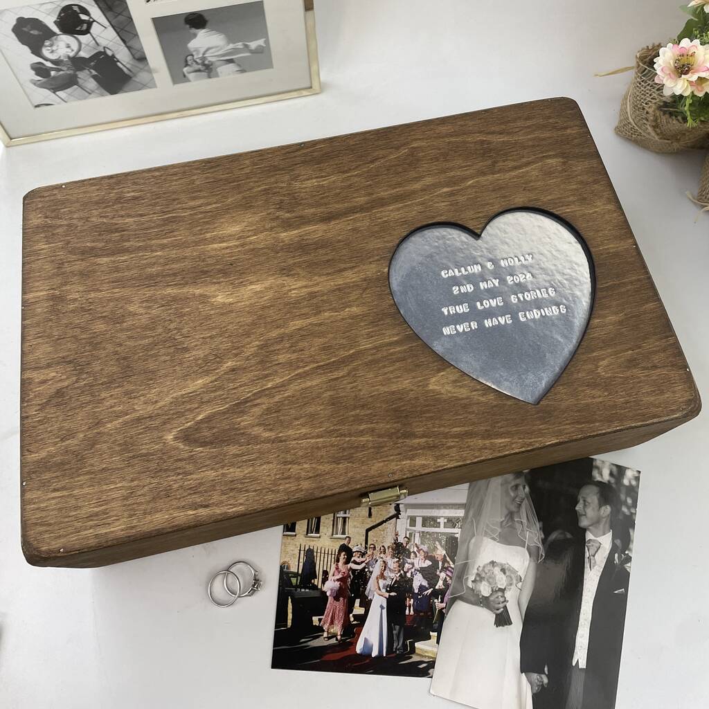 Personalised Wooden Heart Keepsake Box By Warner's End