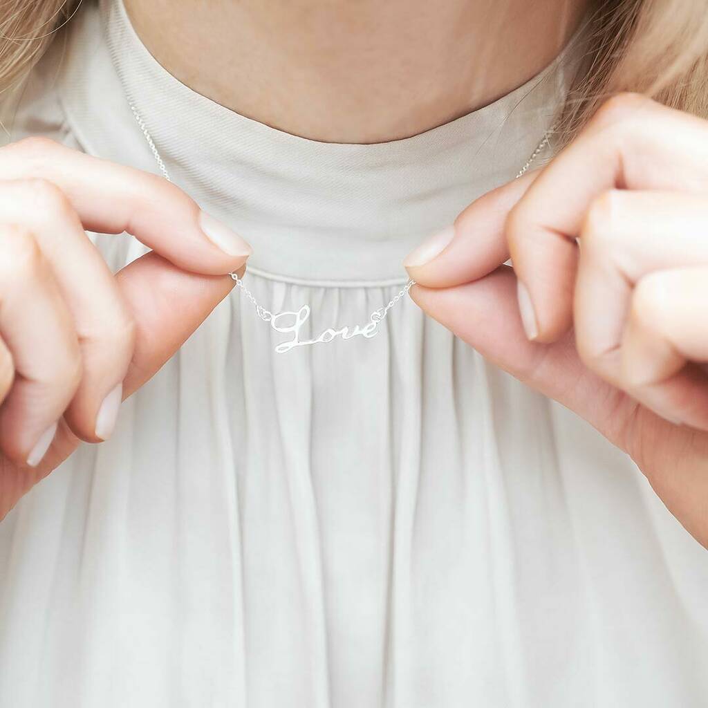 Sterling Silver Love Personalised Necklace By Bloom Boutique ...