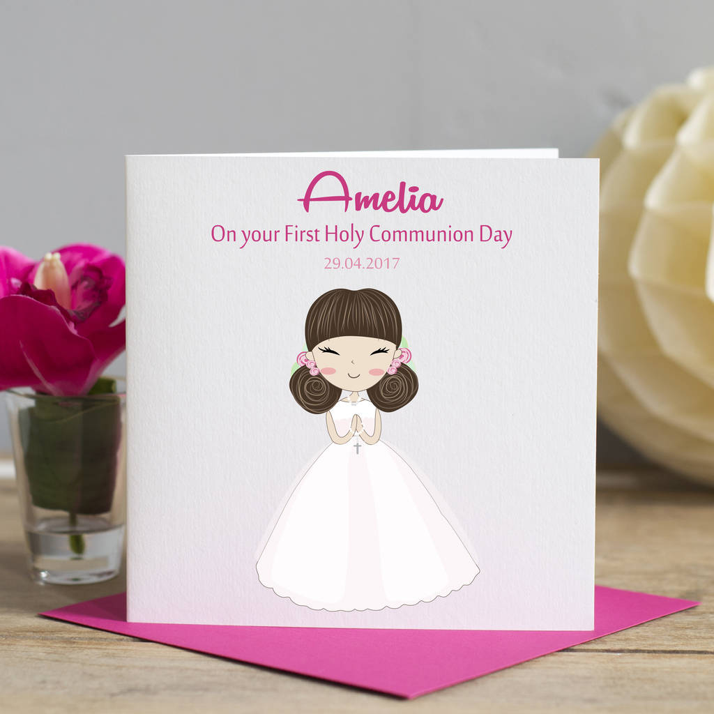 First Holy Communion Card Girl By Lisa Marie Designs 