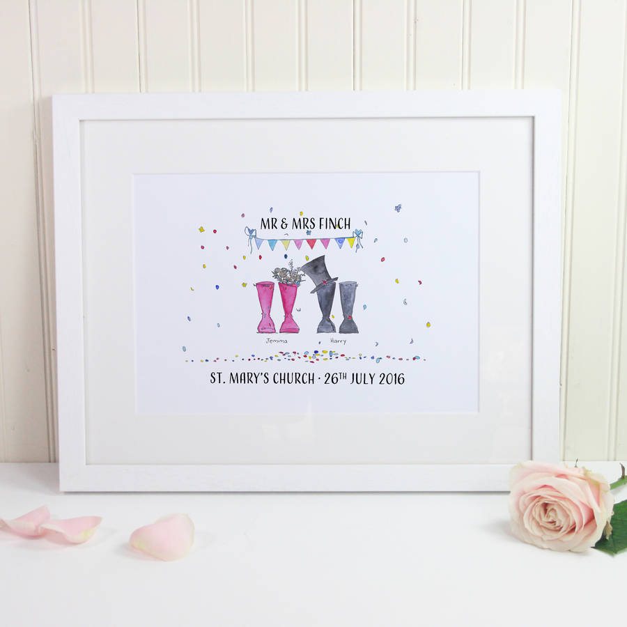 personalised wedding welly boot print by this is nessie ...