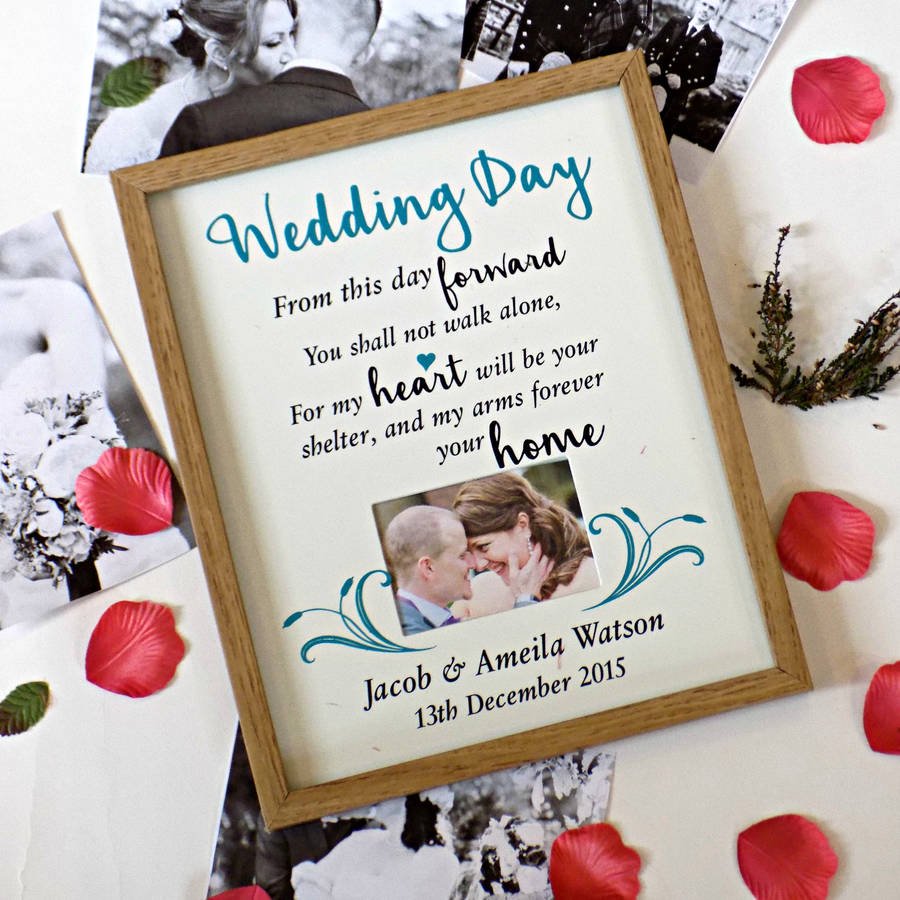 personalised wedding day photo frames by england signs ...