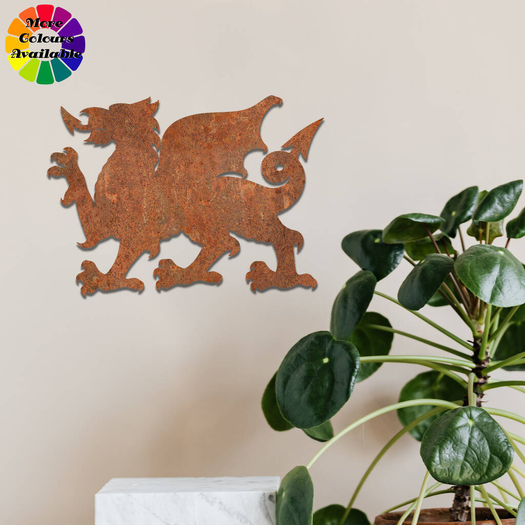 Cymru Welsh Dragon Rusty Metal Dragon Art By Duke Craft ...