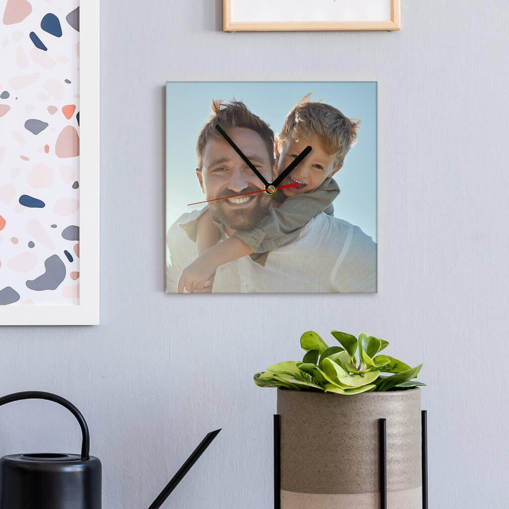 Personalised Photo Glass Square Wall Clock By JUNGLEY