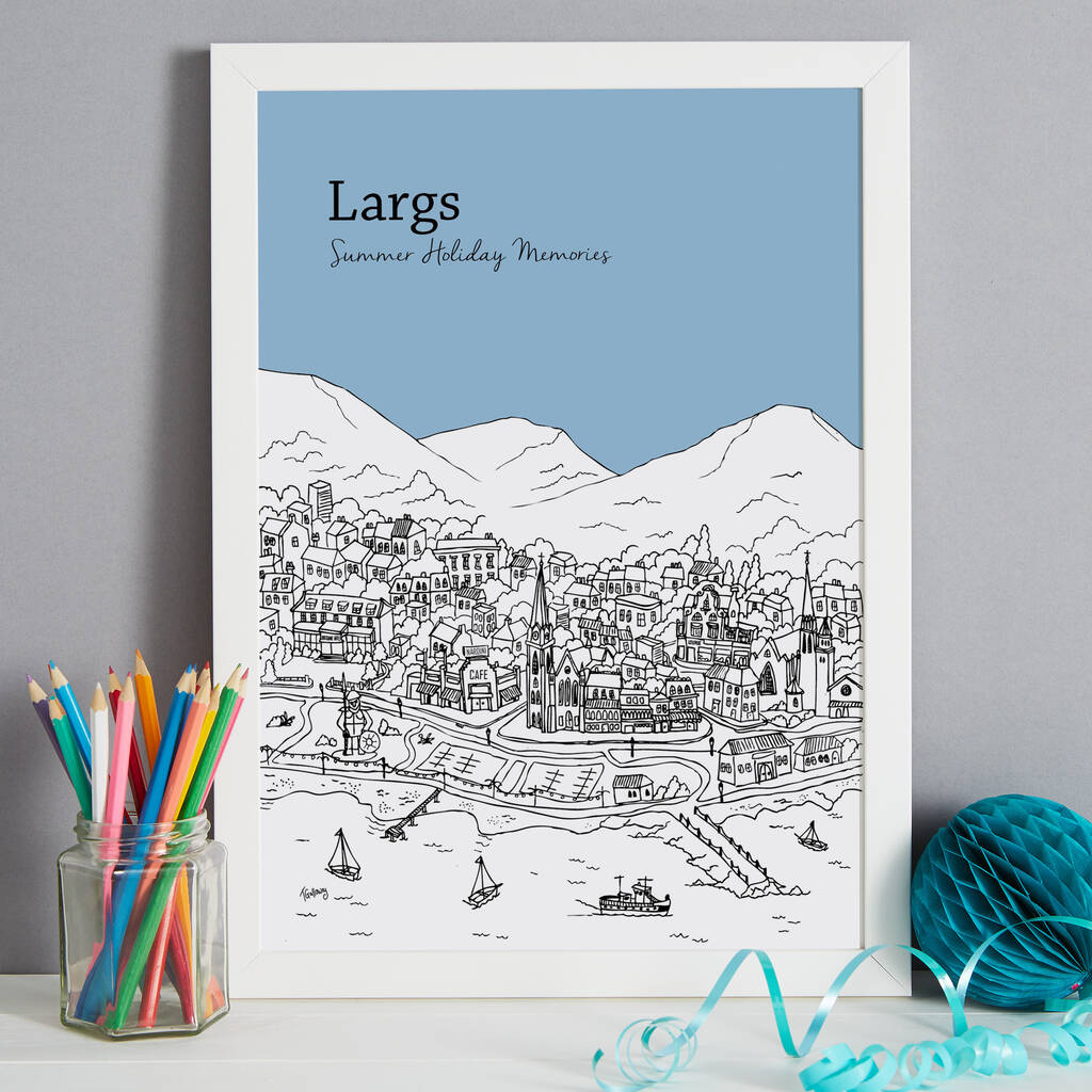 personalised largs print by tessa galloway illustration ...