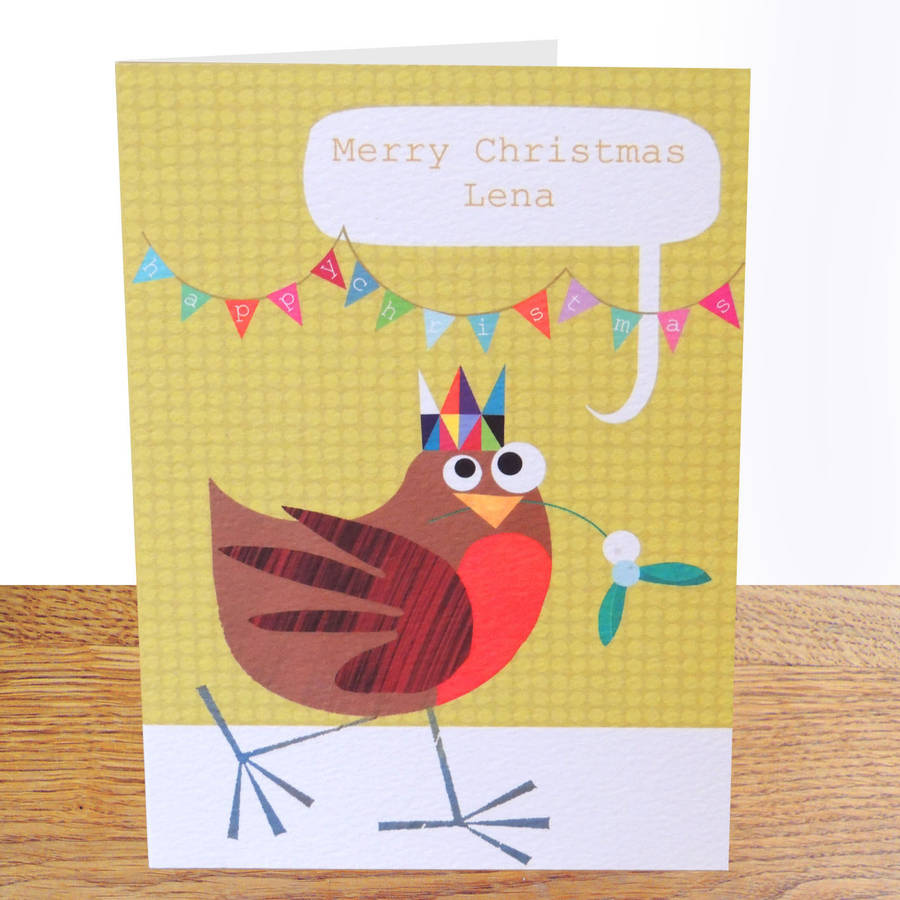 personalised christmas robin card by kali stileman publishing ...