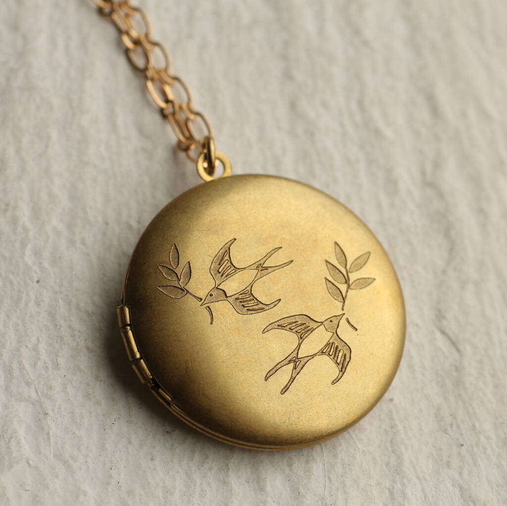 Bird Swallow Locket Necklace With Photos 2 Birds By Silk Purse, Sow's ...