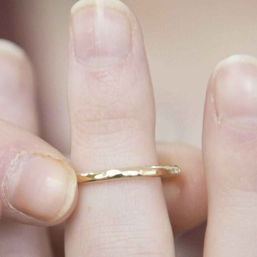 hammered solid gold halo ring by alison moore designs ...