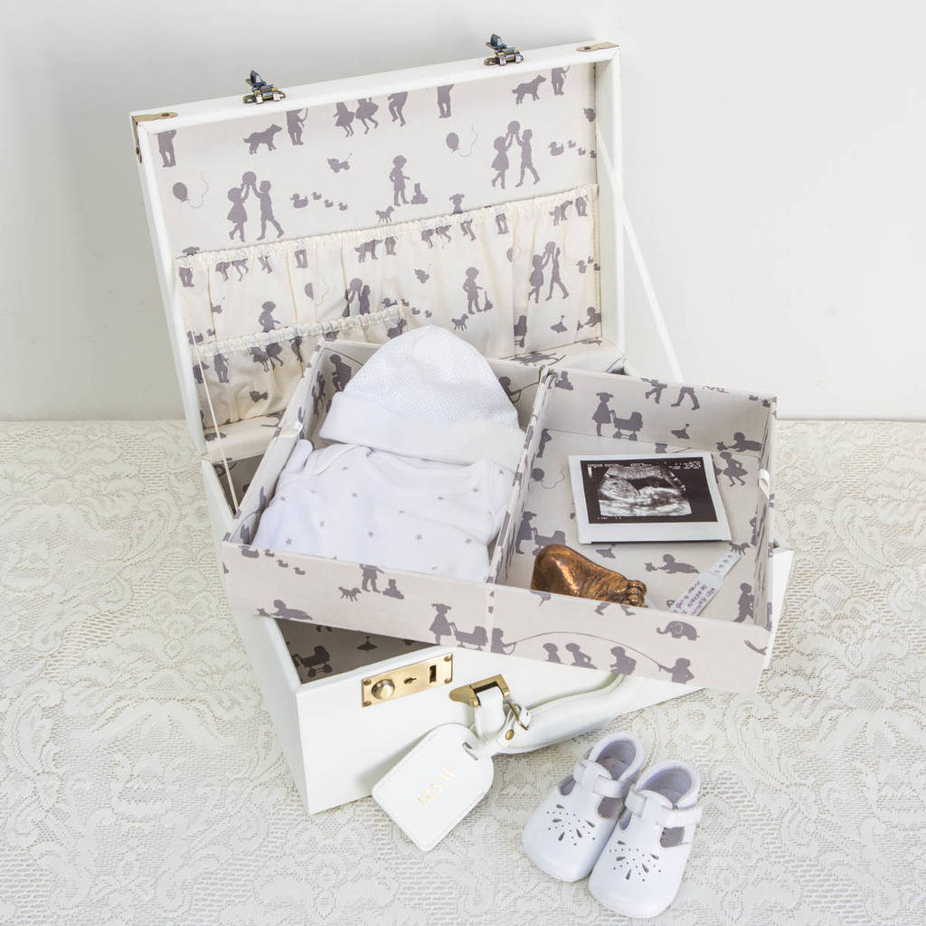 personalised memory suitcase keepsake box gift set by meminio ...