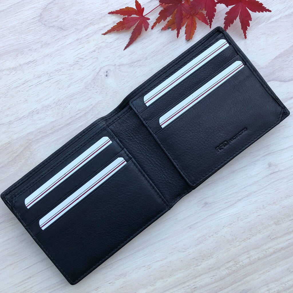 Men's Soft Black Leather Rfid Wallet Gift Boxes By Holly Rose ...