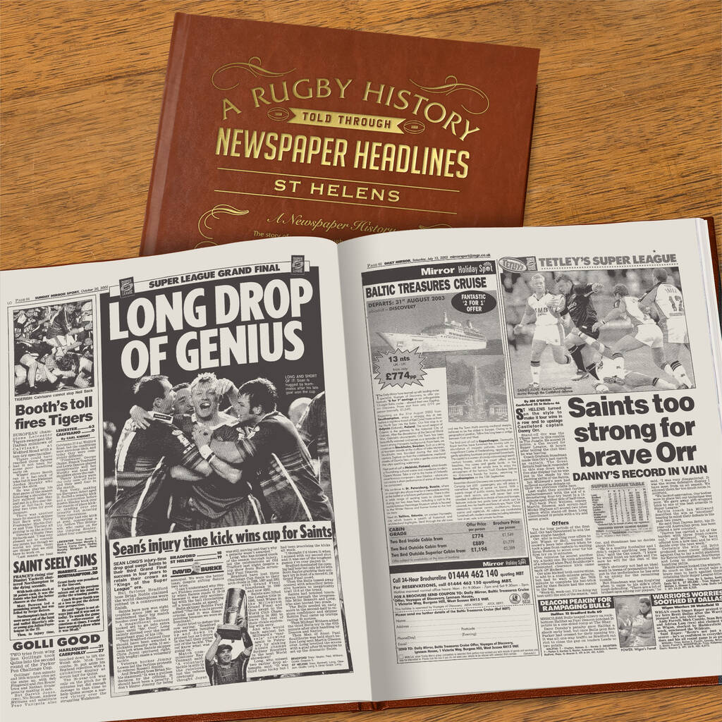 St Helens Personalised Gift Newspaper Book By Historic Newspapers ...