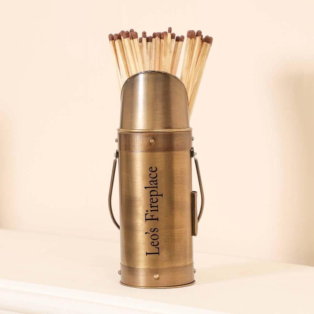 Personalised Brass Match Holder With Matches By Dibor ...