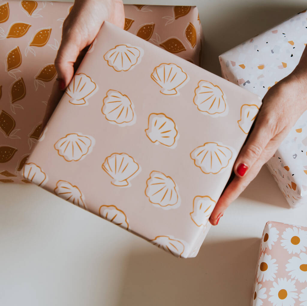 Sea Shell Luxury Wrapping Paper By Abigail Warner | notonthehighstreet.com