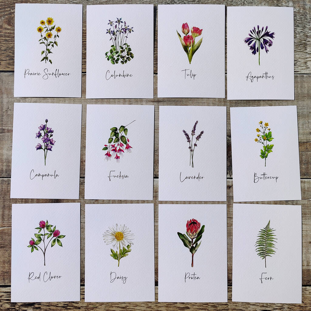 Flower Table Name Card By Paper Willow | notonthehighstreet.com