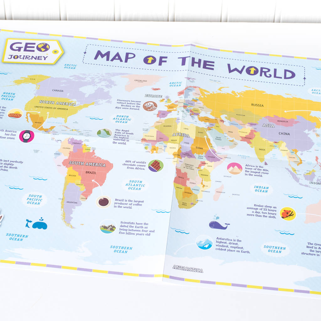 child's world map by geo journey | notonthehighstreet.com