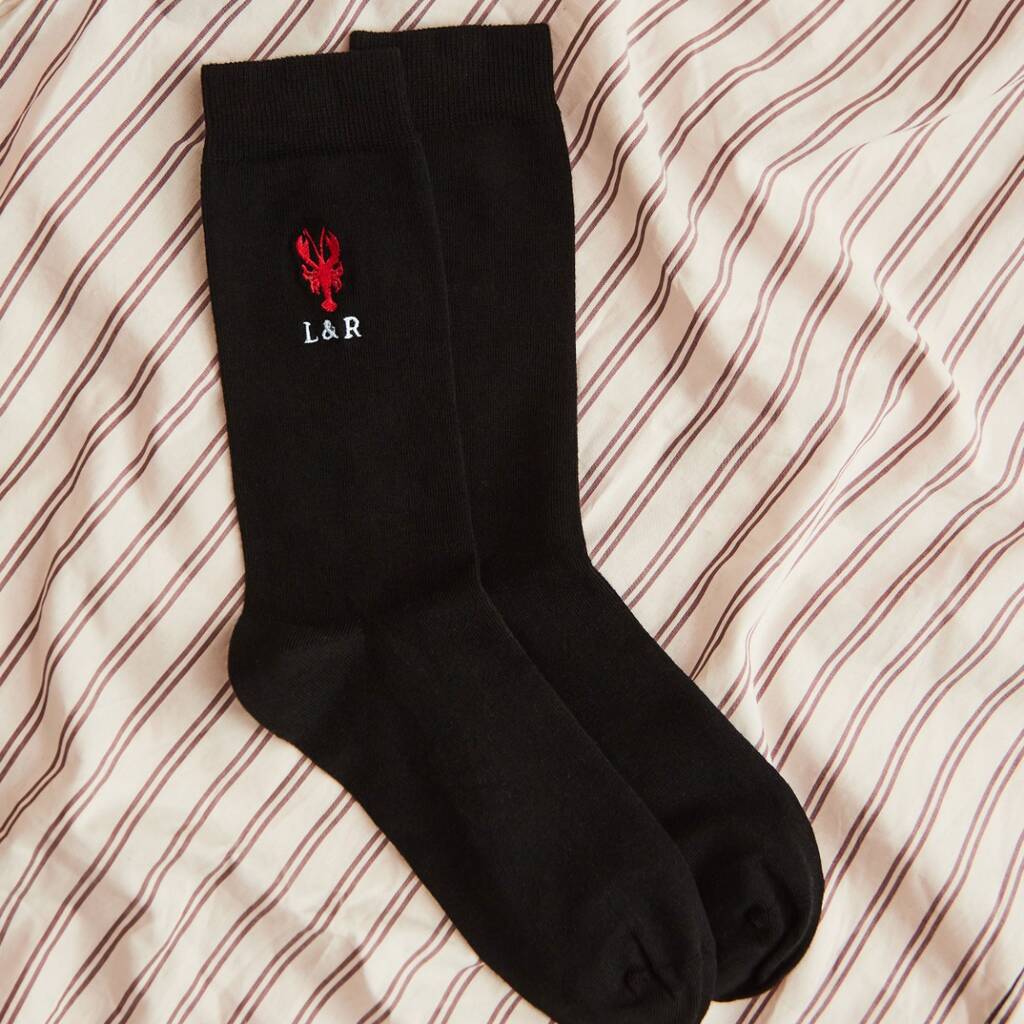 Personalised Embroidered Lobster Logo Socks By Made Yours