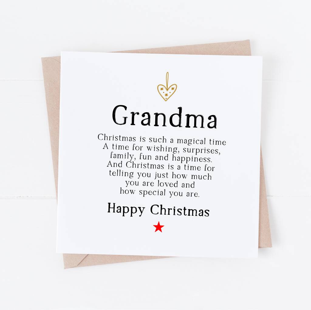 Christmas Card For Grandma By Word Up Creative Notonthehighstreet