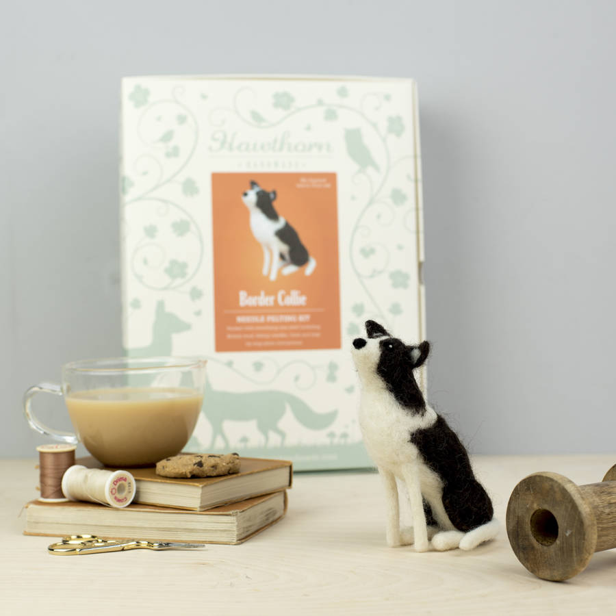 border collie needle felting craft kit by hawthorn handmade ...