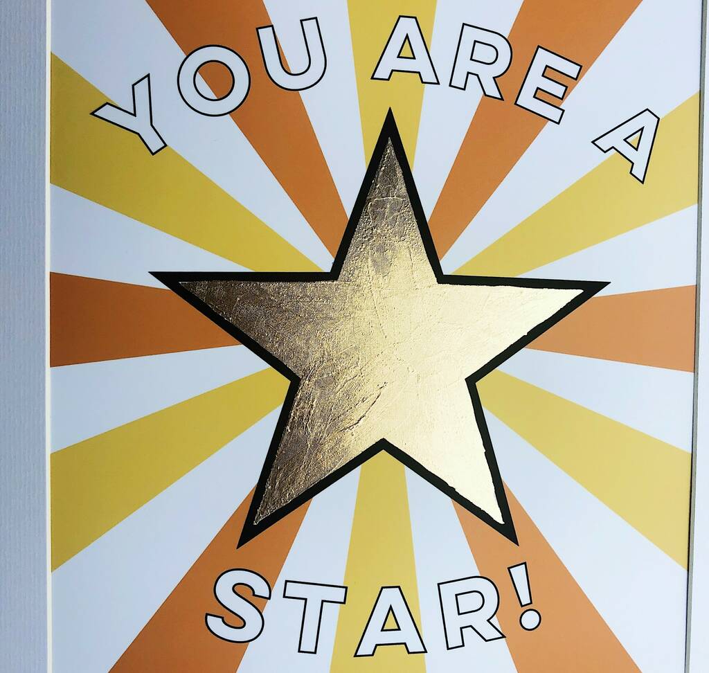 You Are A Star! Personalised Kids Print With Foil Star By Hannah Wilson ...