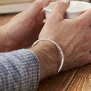 Personalised Mens Slim Brushed Silver Cuff By Posh Totty Designs ...