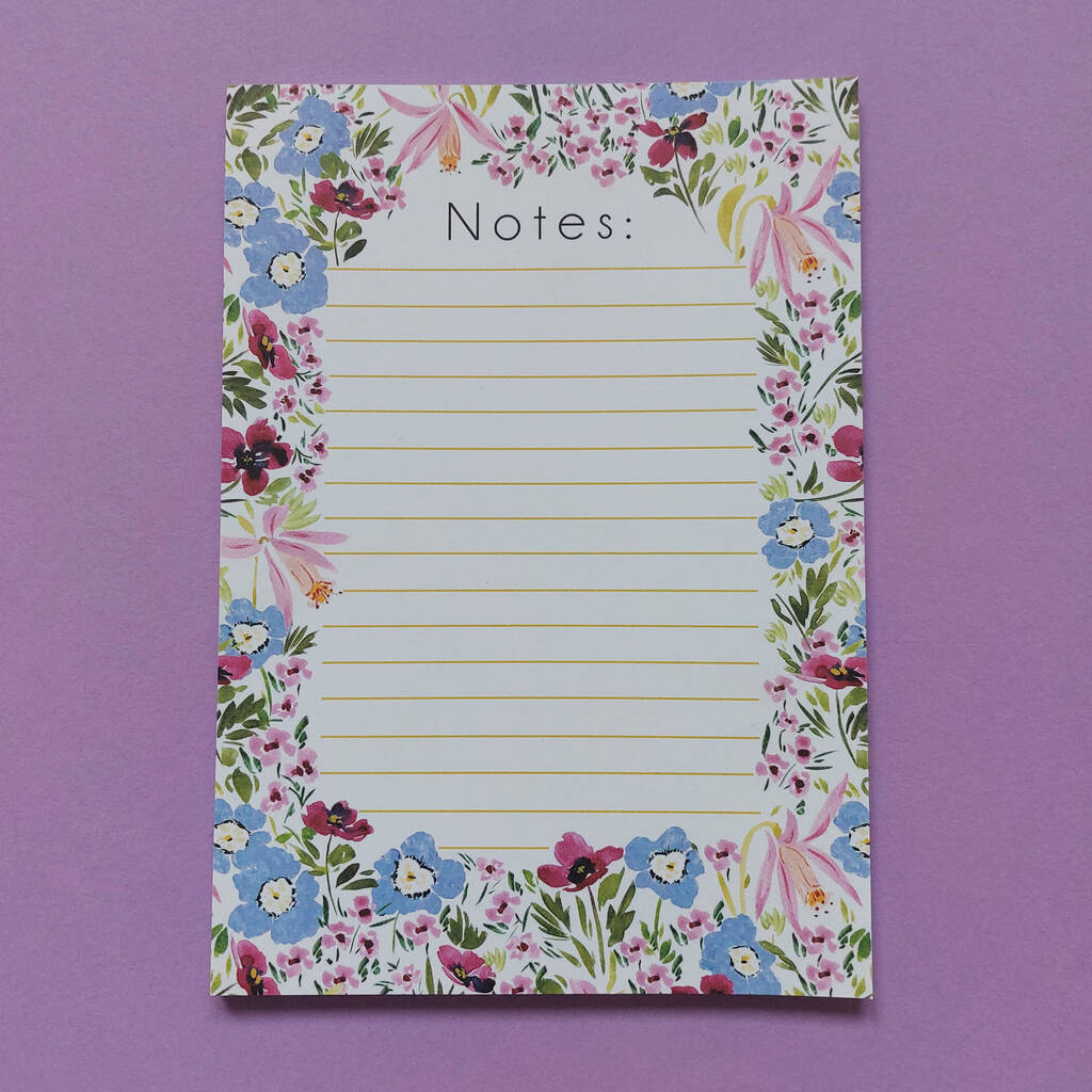 Wild About Flowers Notepad By Ellie Mae Designs | notonthehighstreet.com