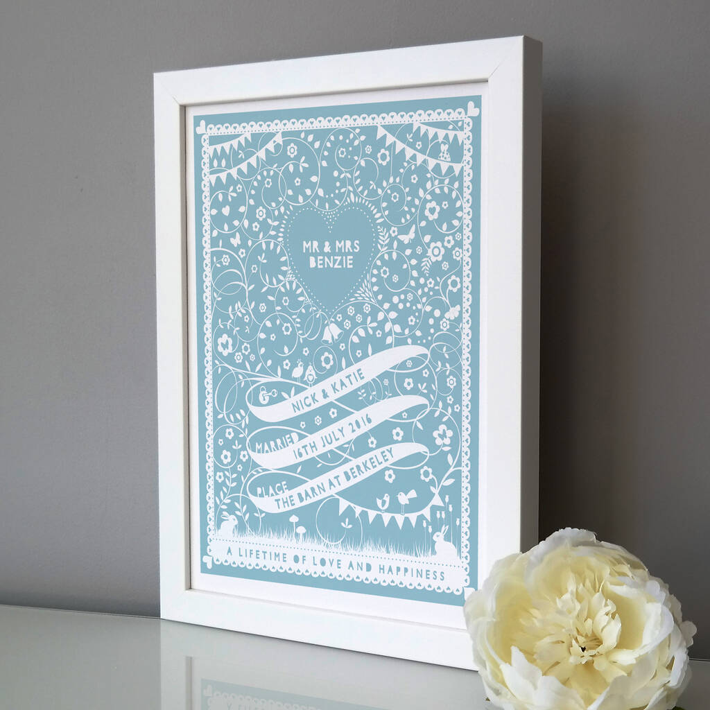 Personalised Wedding Ribbon Print By Pepper Print Shop ...