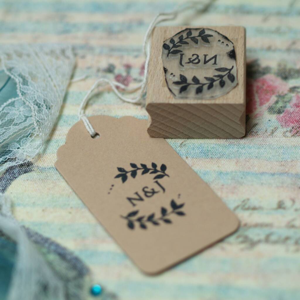Couple Initials Floral Personalised Rubber Stamp By Pretty Rubber ...