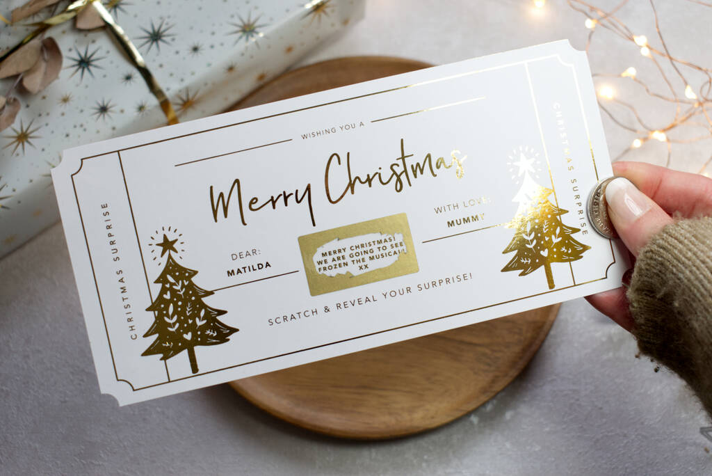 Christmas Scratch And Reveal Surprise Ticket By Salted Skies Studio