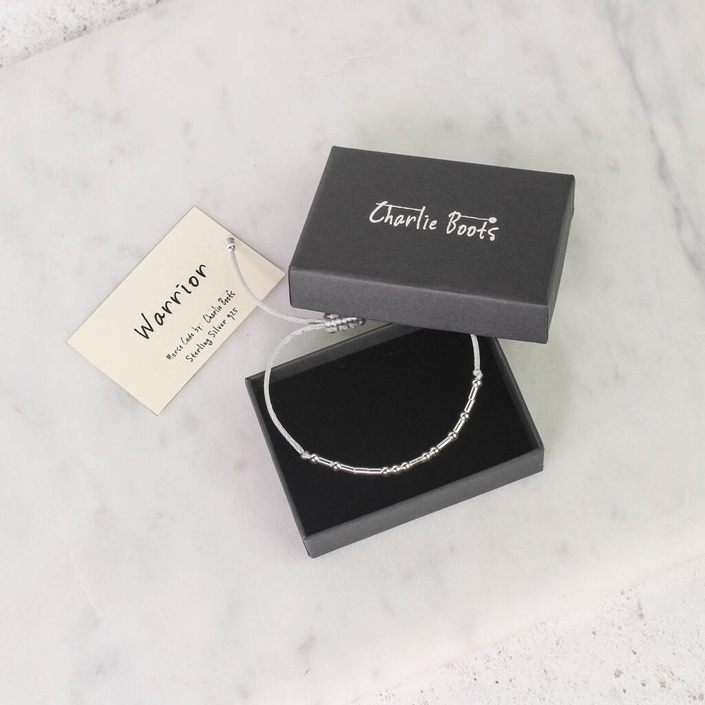 Warrior Sterling Silver Morse Code Bracelet By Charlie Boots