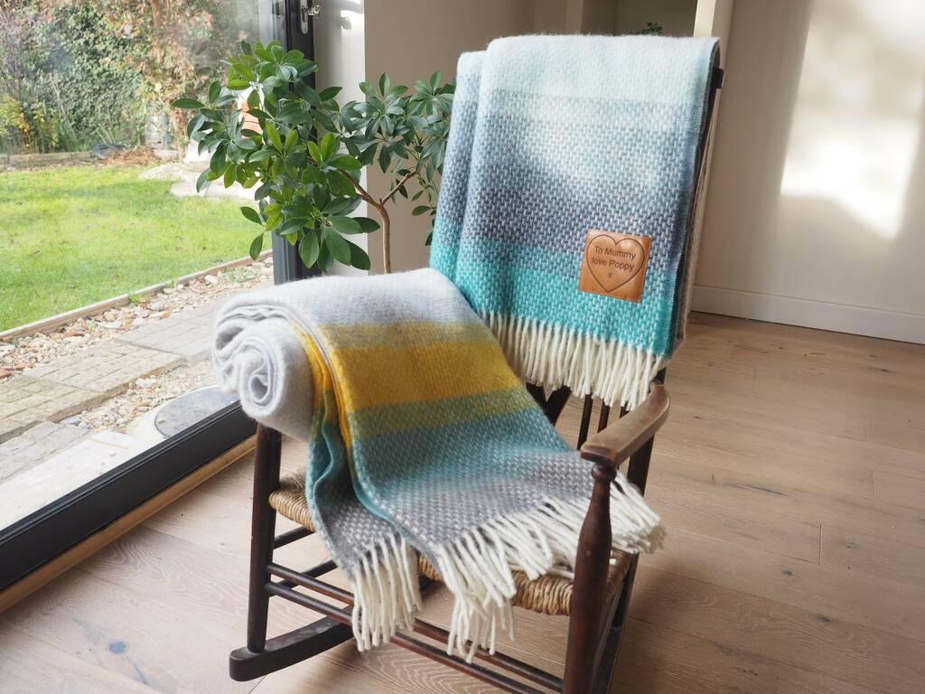 personalised wedding message herringbone throw by stabo ...