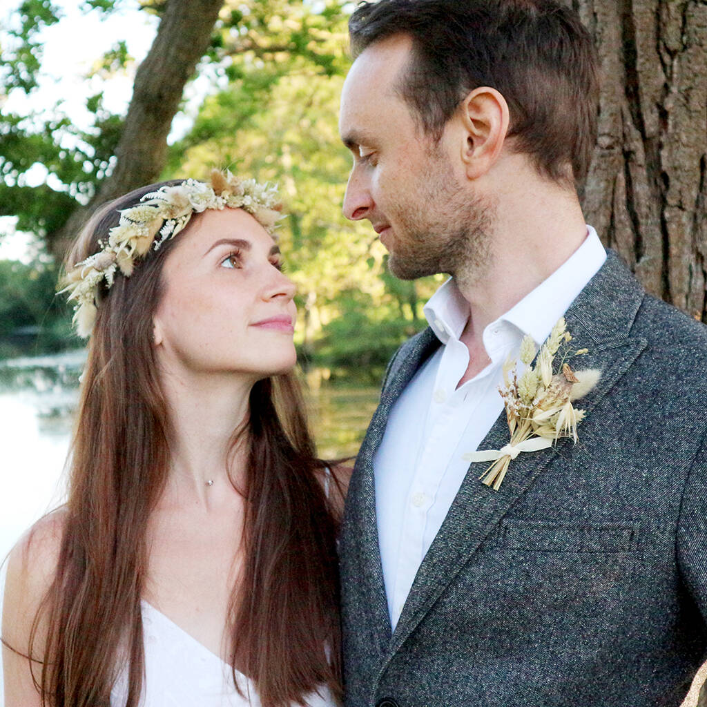 Fawn Dried Flower Crown Wedding Hair Accessory Headband By Mary ...