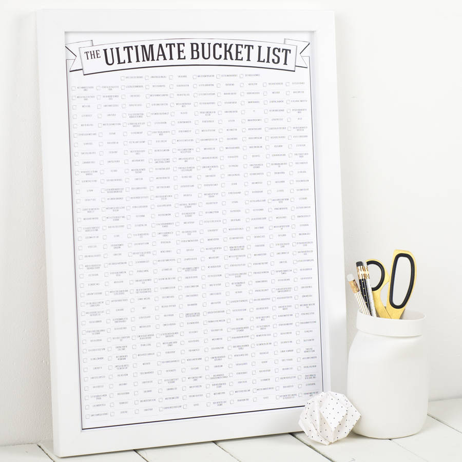 bucket list art print by milly inspired | notonthehighstreet.com