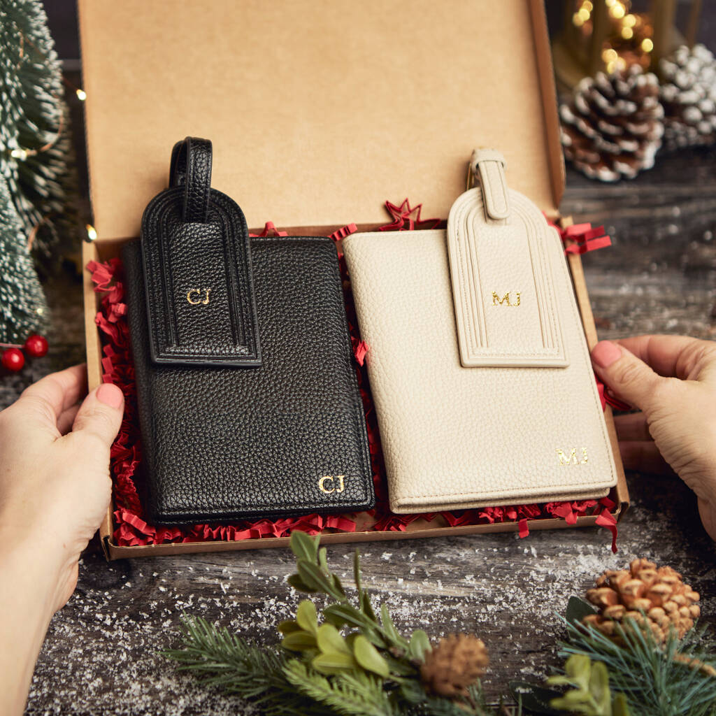 Personalised Couple's Travel Christmas Gift Set By Magpie Decor ...