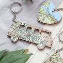 personalised map location campervan keyring by bombus ...