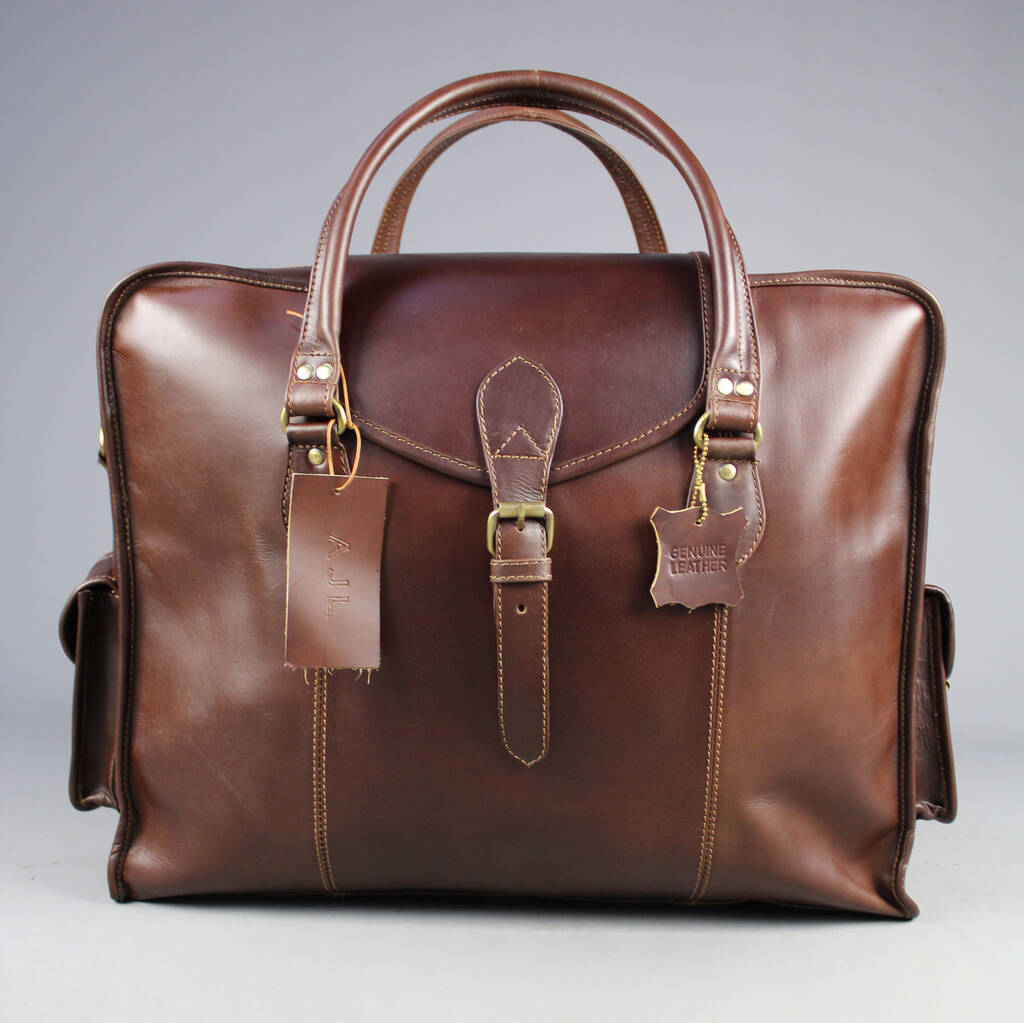 'markham' Extra Large Eco Friendly Leather Travel Bag By Vintage Child ...