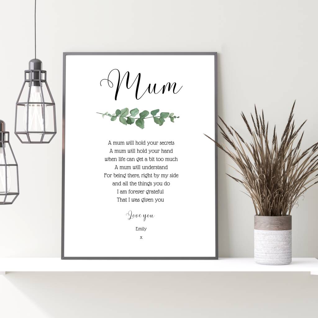 Personalised Mum Poem, Print Gift For Mum By Shmuncki Poem Gifts ...