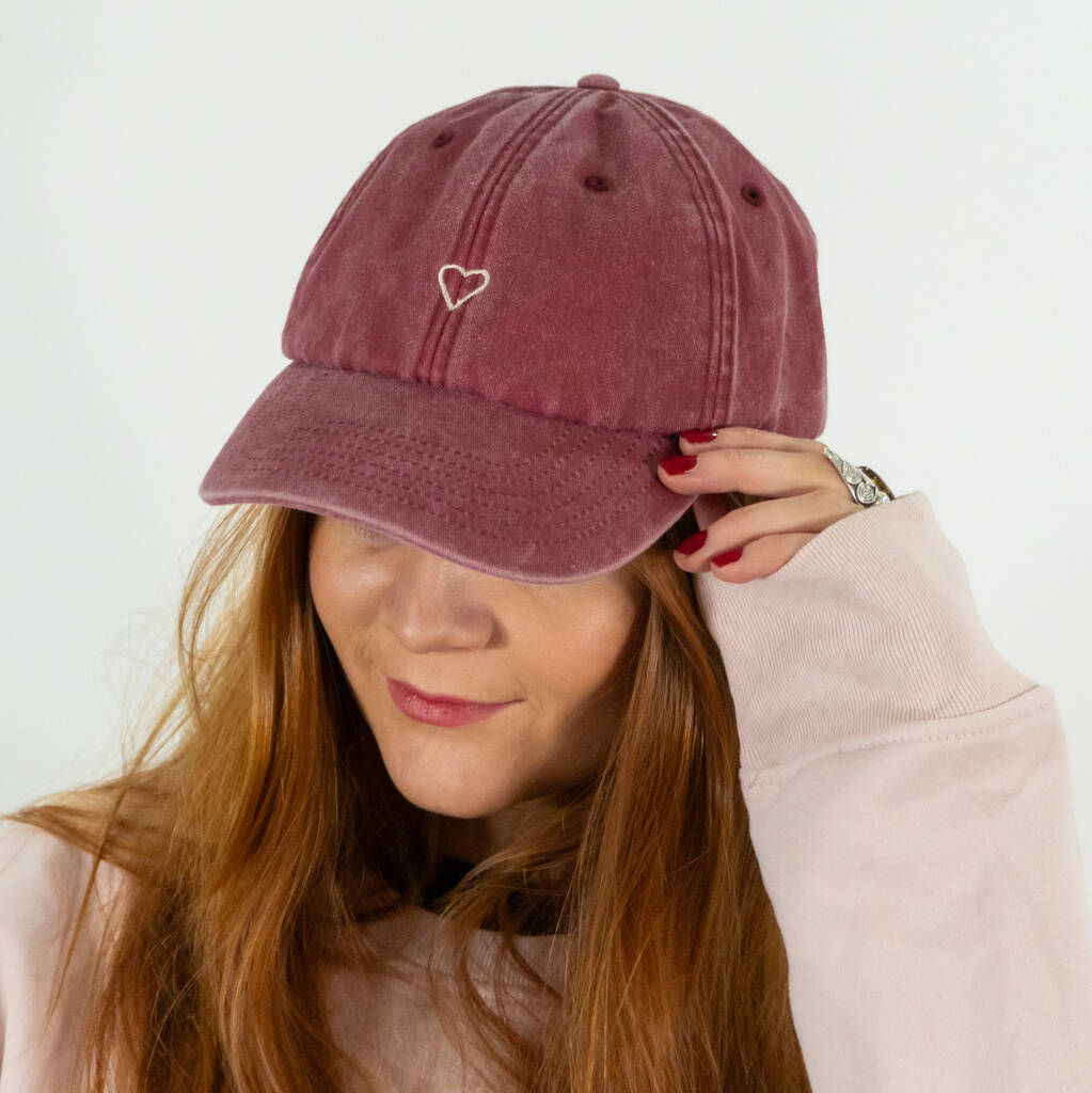 Personalised Mini Heart Vintage Style Baseball Cap By Rock On Ruby ...