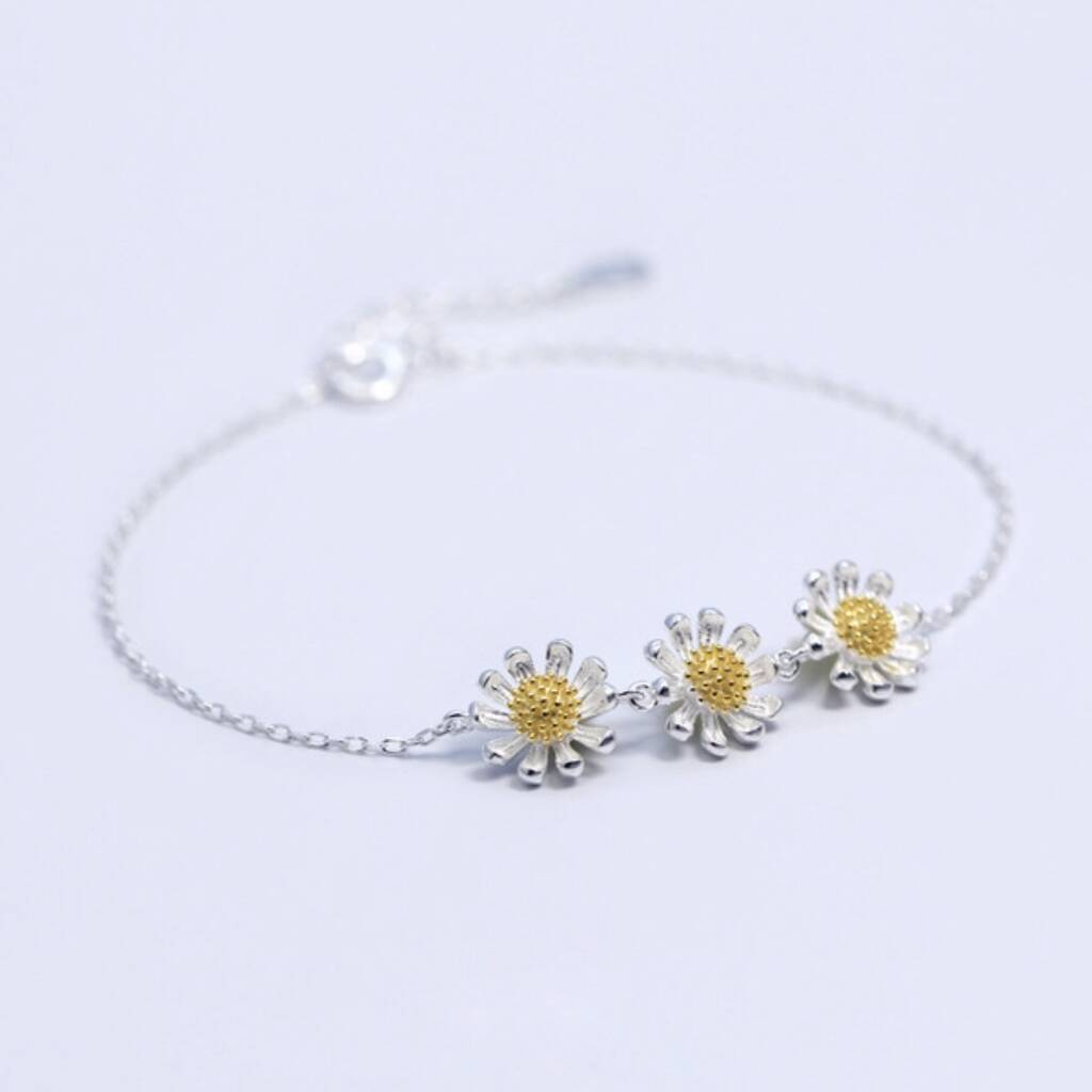 Sterling Silver Daisy Petals Bracelet By My Posh Shop